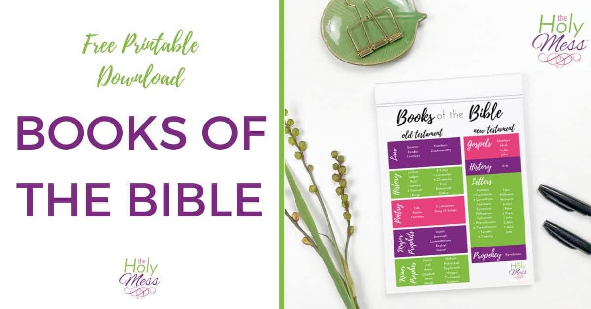 Free Printable Books Of The Bible List - Books Of The Bible In Order