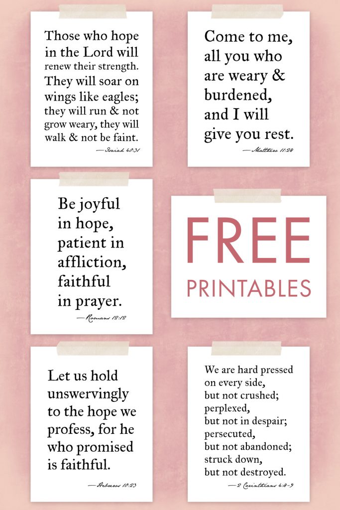 Gorgeous FREE Printable Bible Verses To Frame